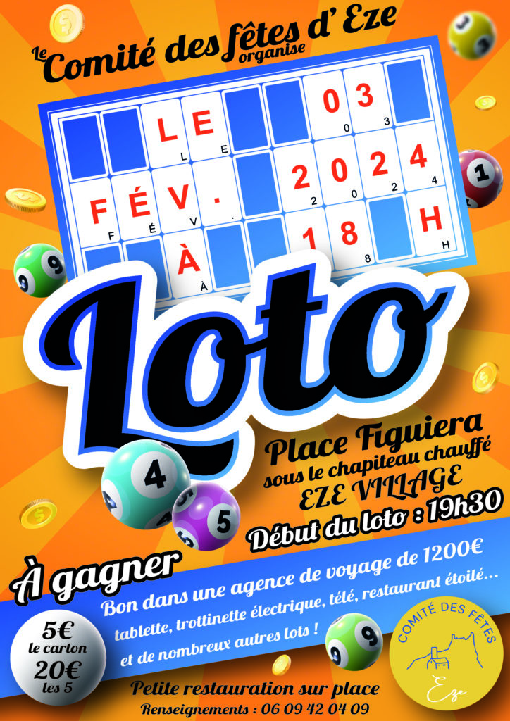 Loto du comité des fêtes - Site officiel de la Mairie d'Eze Loto du comité des fêtes - Site officiel de la Mairie d'Eze